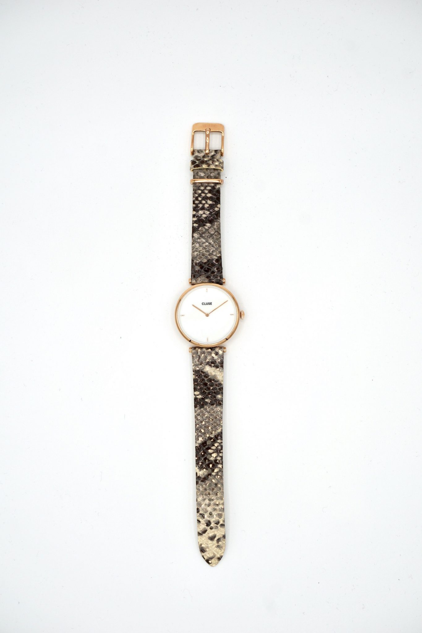 Triomphe Rose Gold White Pearl / Soft Almond Python - 33mm - Ladies Only